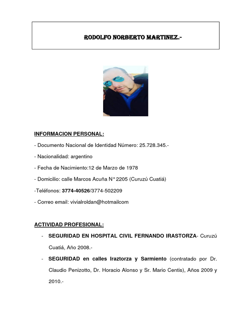 Curriculum Vitae Rodolfo Martinez | PDF