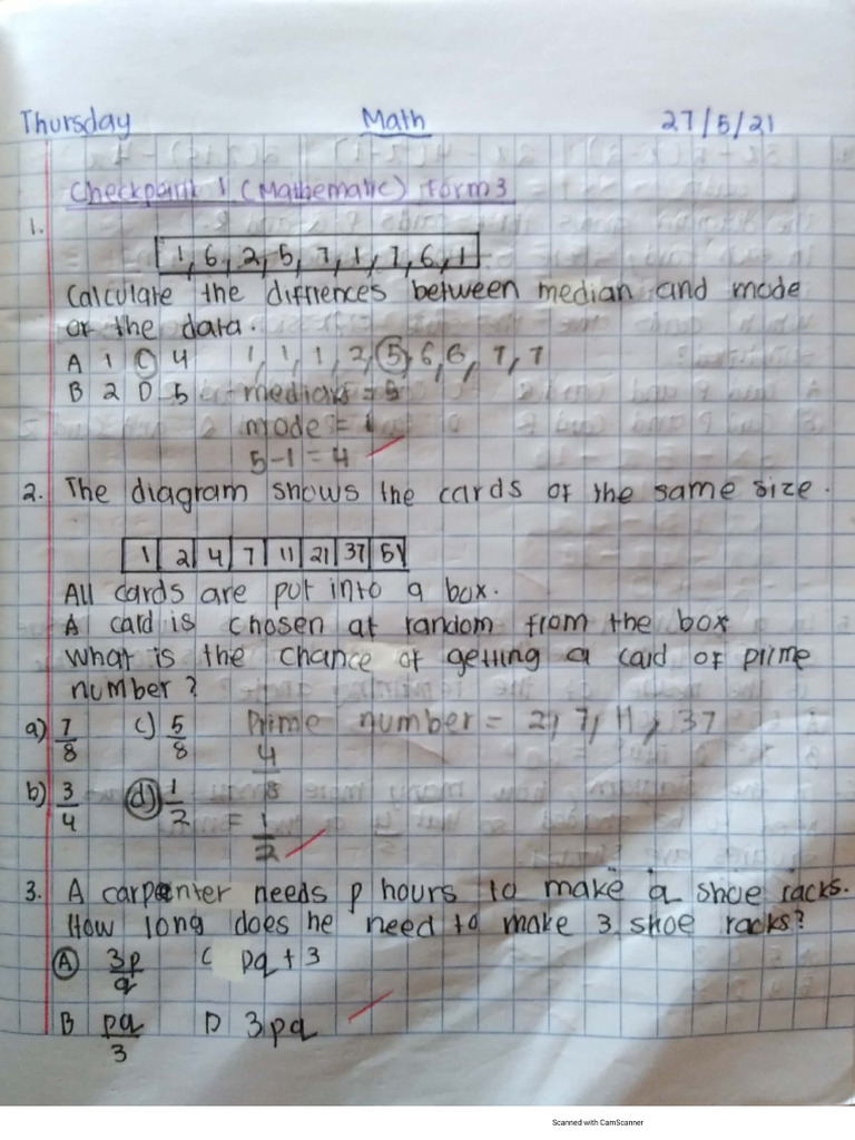 Checkpoint 1 (Math) | PDF