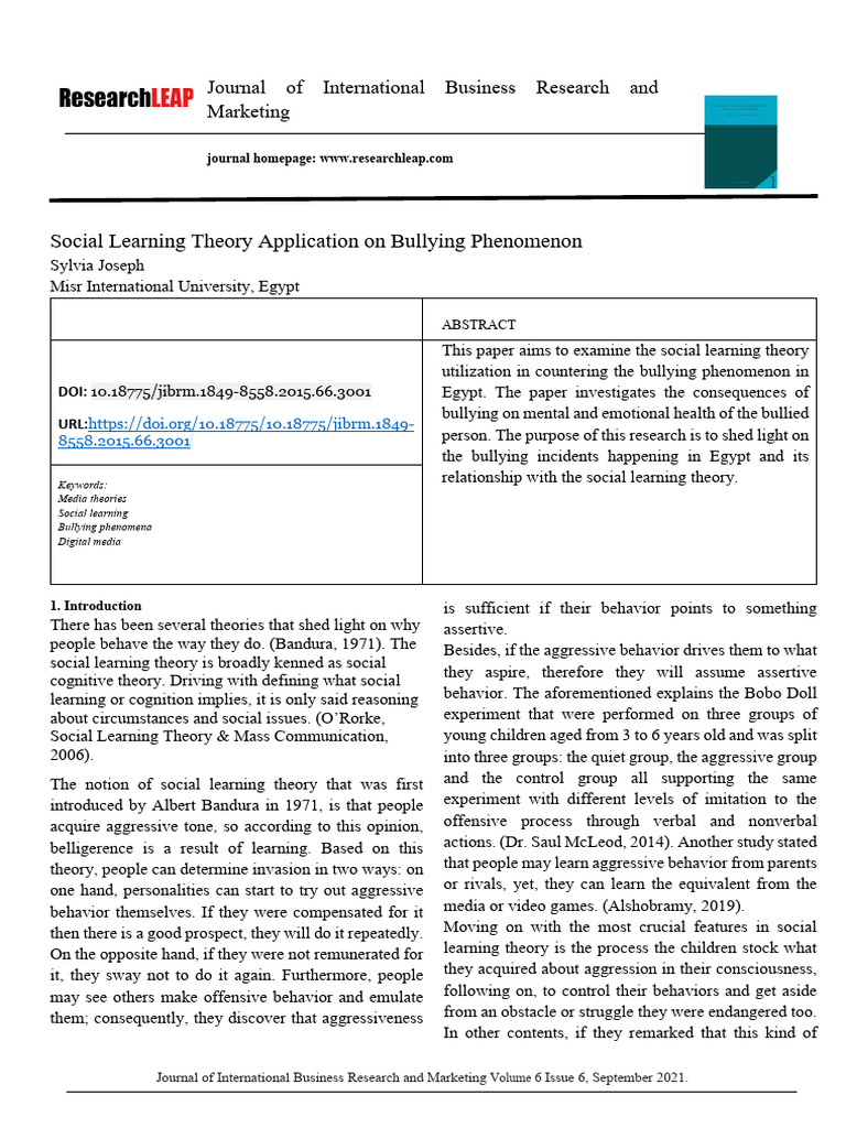 01 - Social Learning Theory Research Leap - Docx 16 59 03 219 | PDF ...