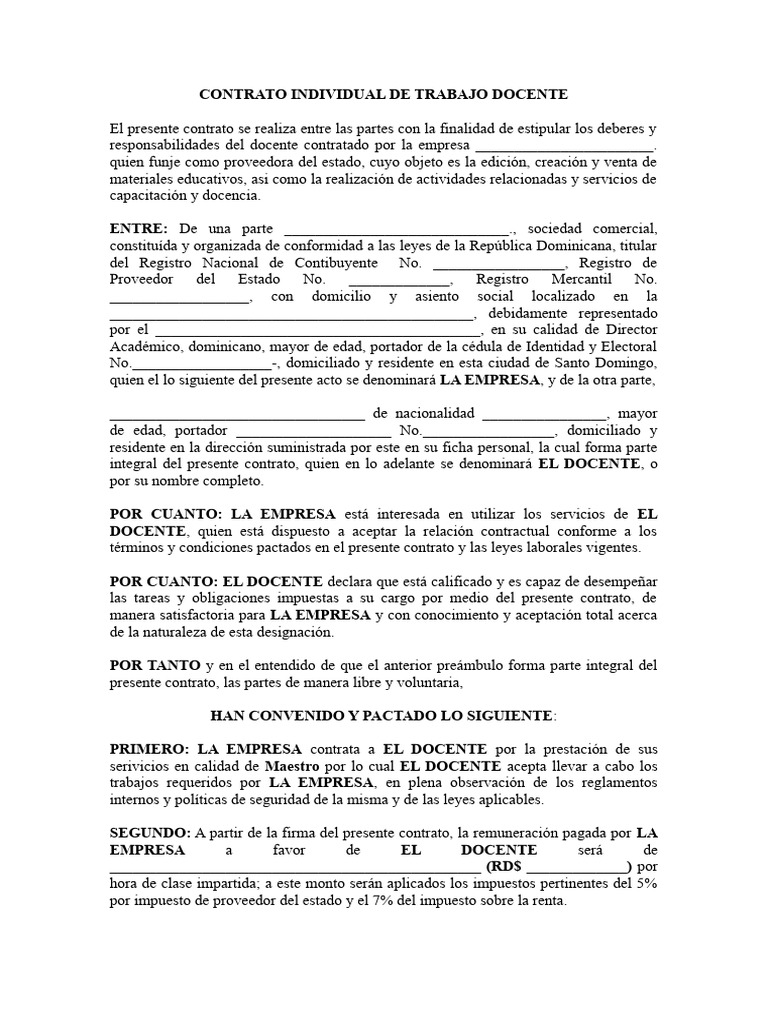 Contrato Base | PDF | Business | Salario