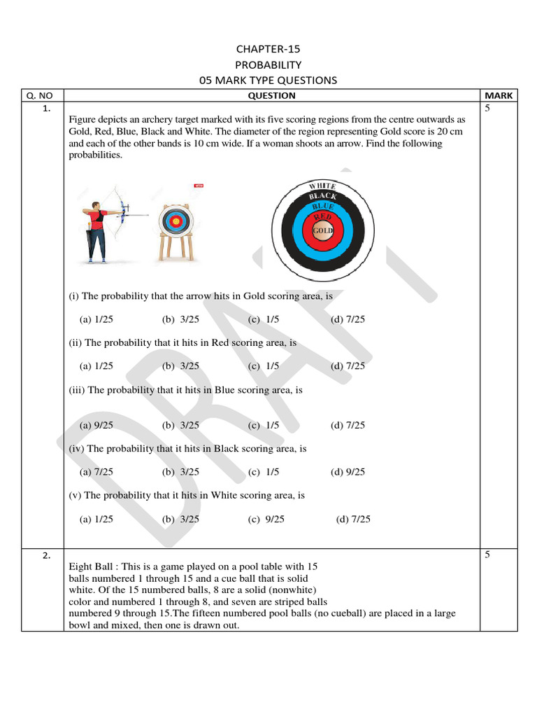 5 Mark Type (Probability) | PDF | Sports