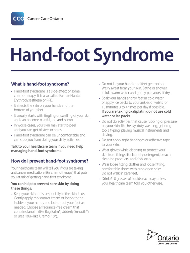 Hand-Foot Syndrome During Treatment | PDF | Clinical Medicine | Medical ...