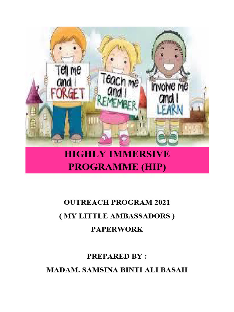 Highly Immersive Programme PaperWork 2021 PAGE COVER | PDF