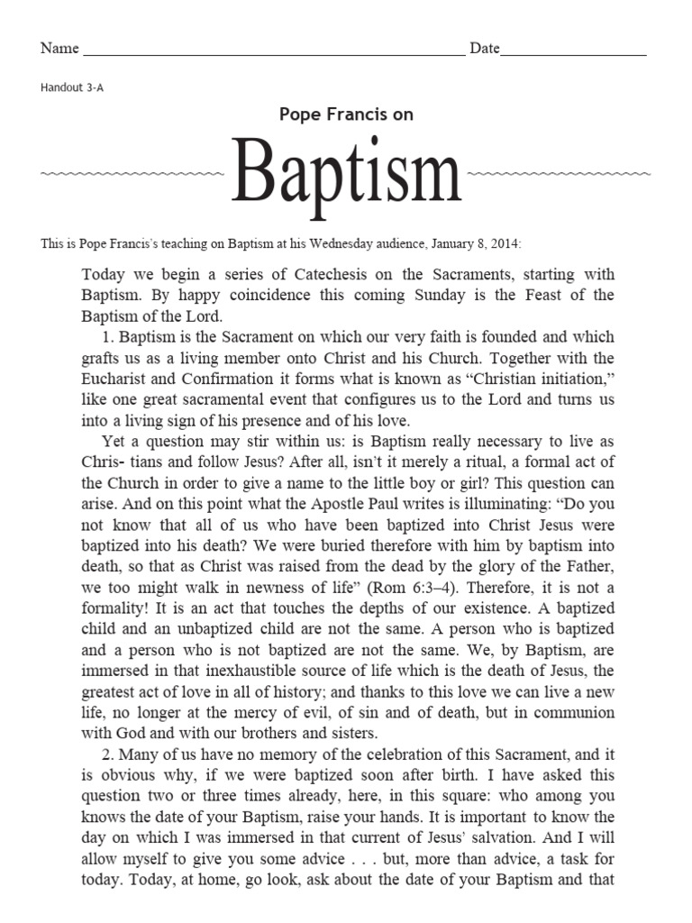 Assignment Fo Theo 3 | PDF | Baptism | Eucharist