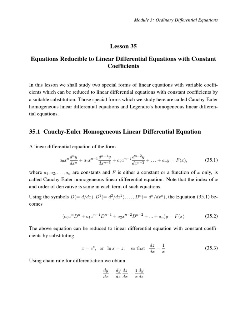 Lesson 35 | PDF | Equations | Subtraction