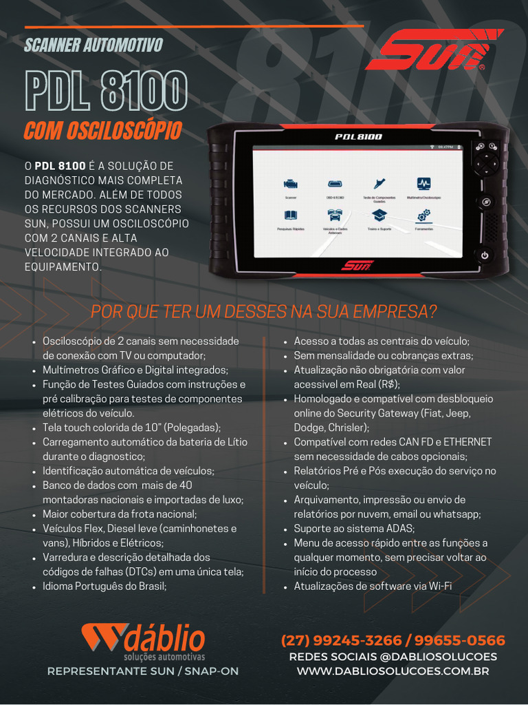 Scanner Automotivo PDL 8100: Recursos e Vantagens | PDF | Computação em ...