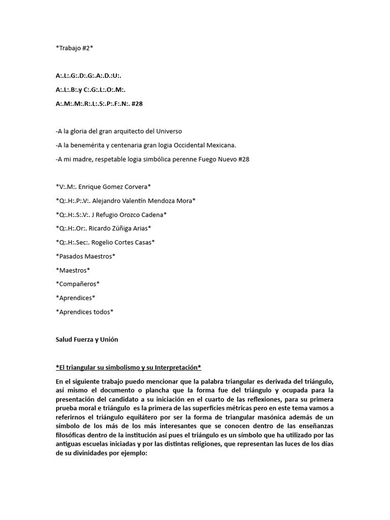 1 Trabajo de Logia Corregido | PDF | Masonería | Creencia religiosa y doctrina