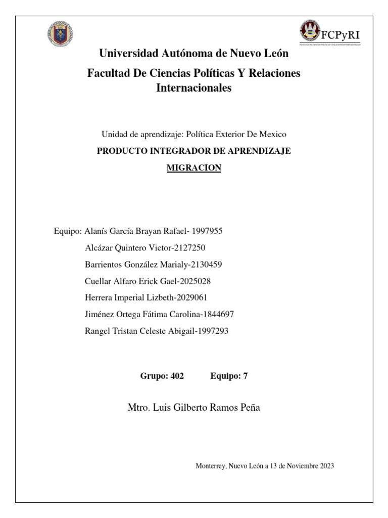 Pia Equipo 7 Pem | PDF | México | Autodeterminación