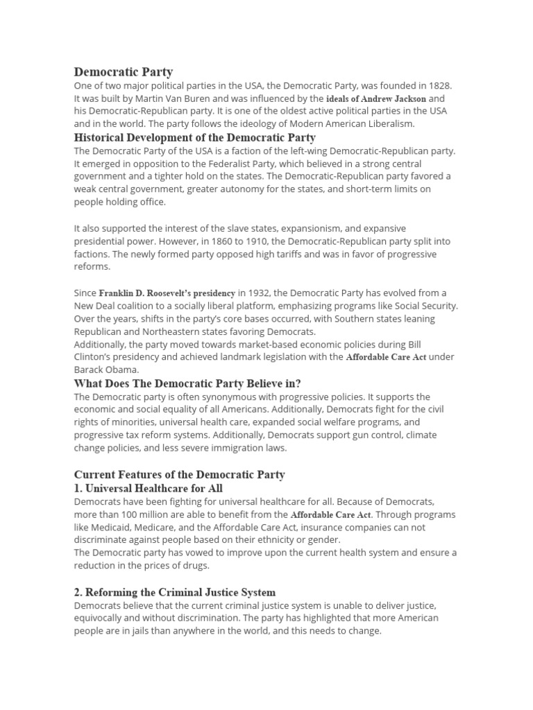 Democratic Party | PDF | Democratic Party (United States) | American ... Democratic Party | PDF | Democratic Party (United States) | American ...