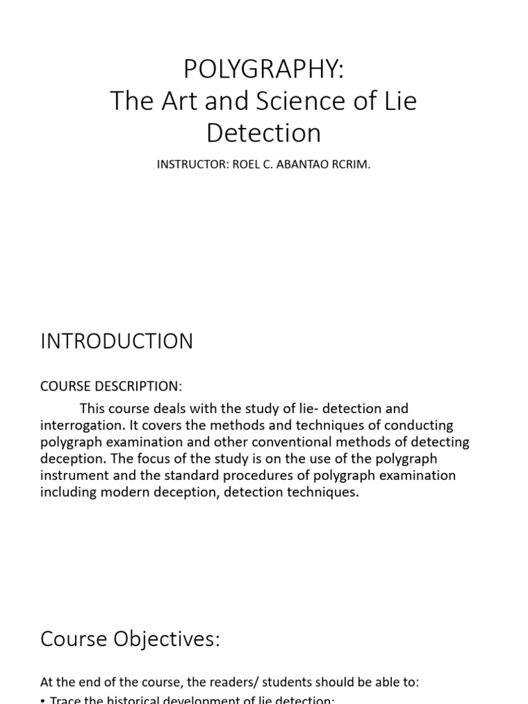 Polygraph y | Download Free PDF | Polygraph | Lie