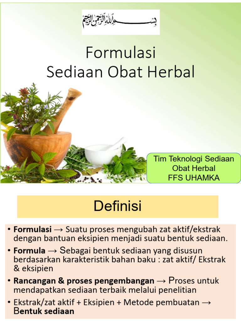 Formulasi Sediaan Obat B A 2021 | PDF