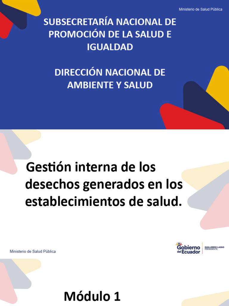 Gestión Interna de Deshechos MSP - Módulo 1 | PDF