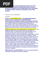 Republic Act 11210 - 105-Day Expanded Maternity Law | PDF | Parental ...
