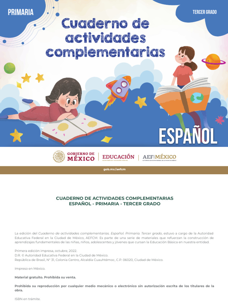 Cuaderno de Actividades Complementarias. Español. Primaria. Tercer Grado | PDF | Rima