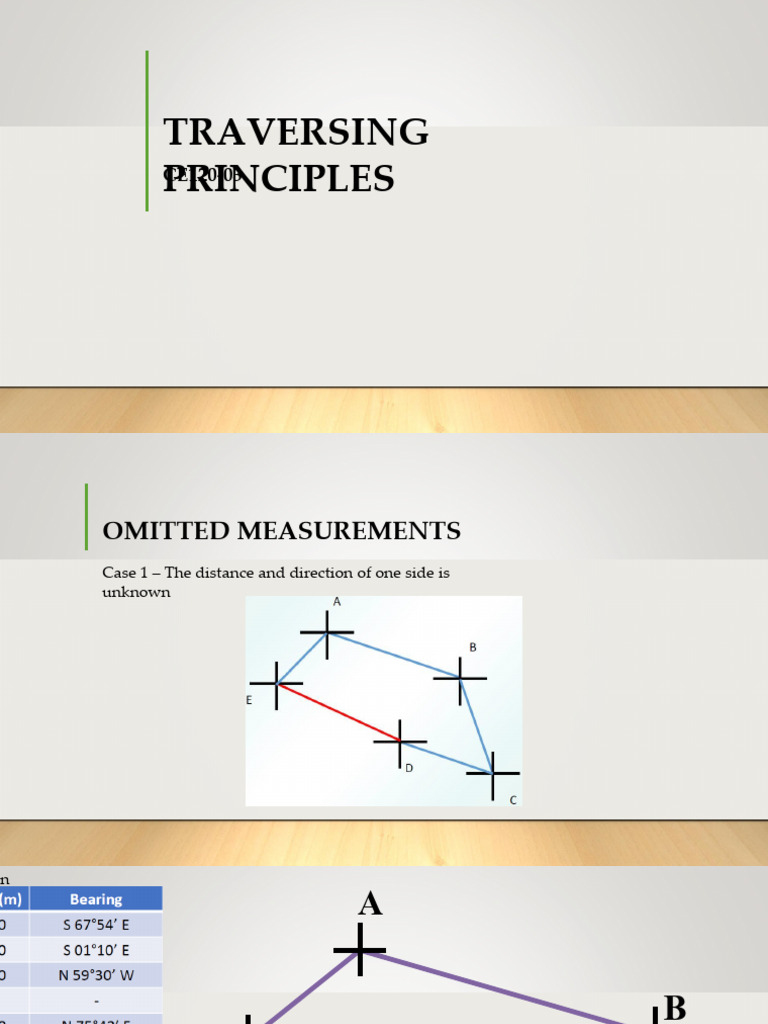 Traversing Principles: Omitted Measurements | PDF | Triangle Geometry | Angle