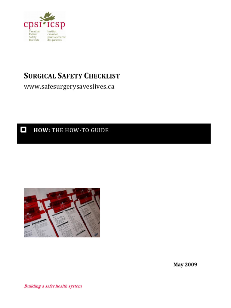 How-To Guide For The Surgical Checklist | Download Free PDF | Surgery ...