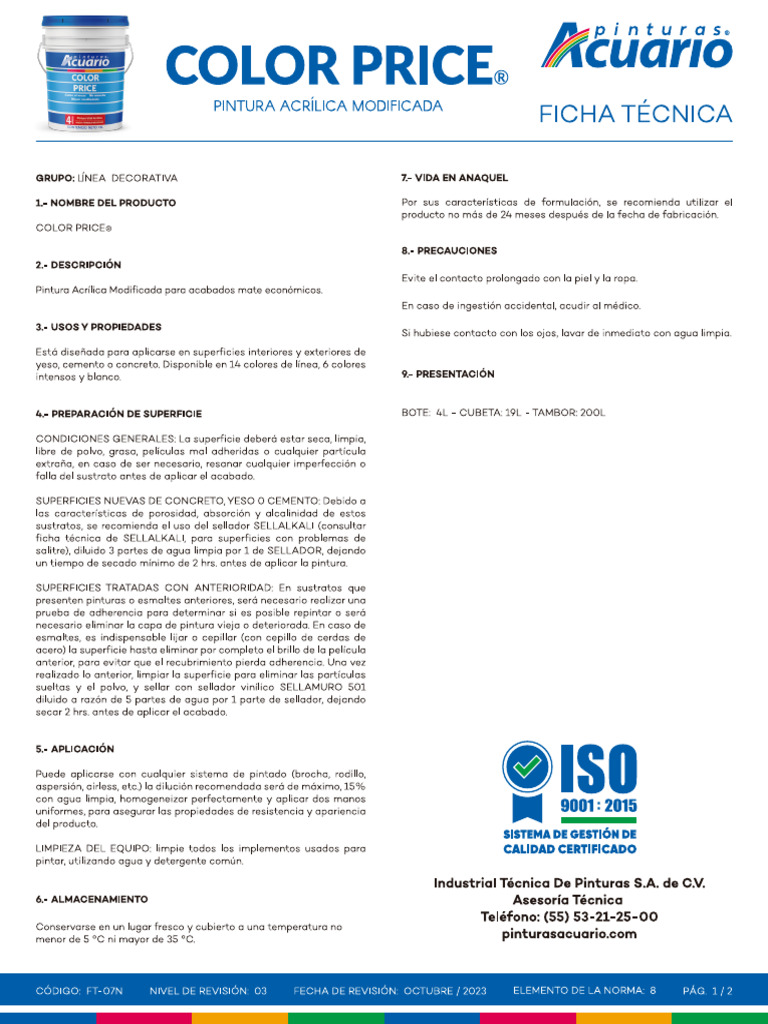 FT Color Price Iso | PDF