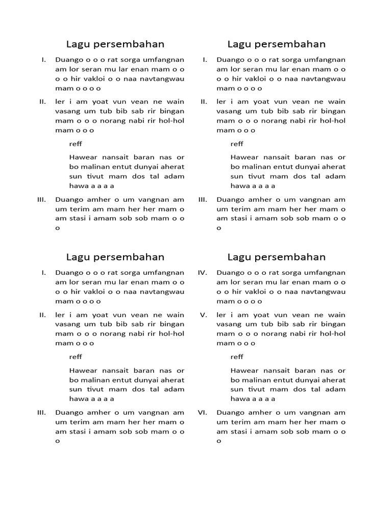 Lagu Persembahan | PDF