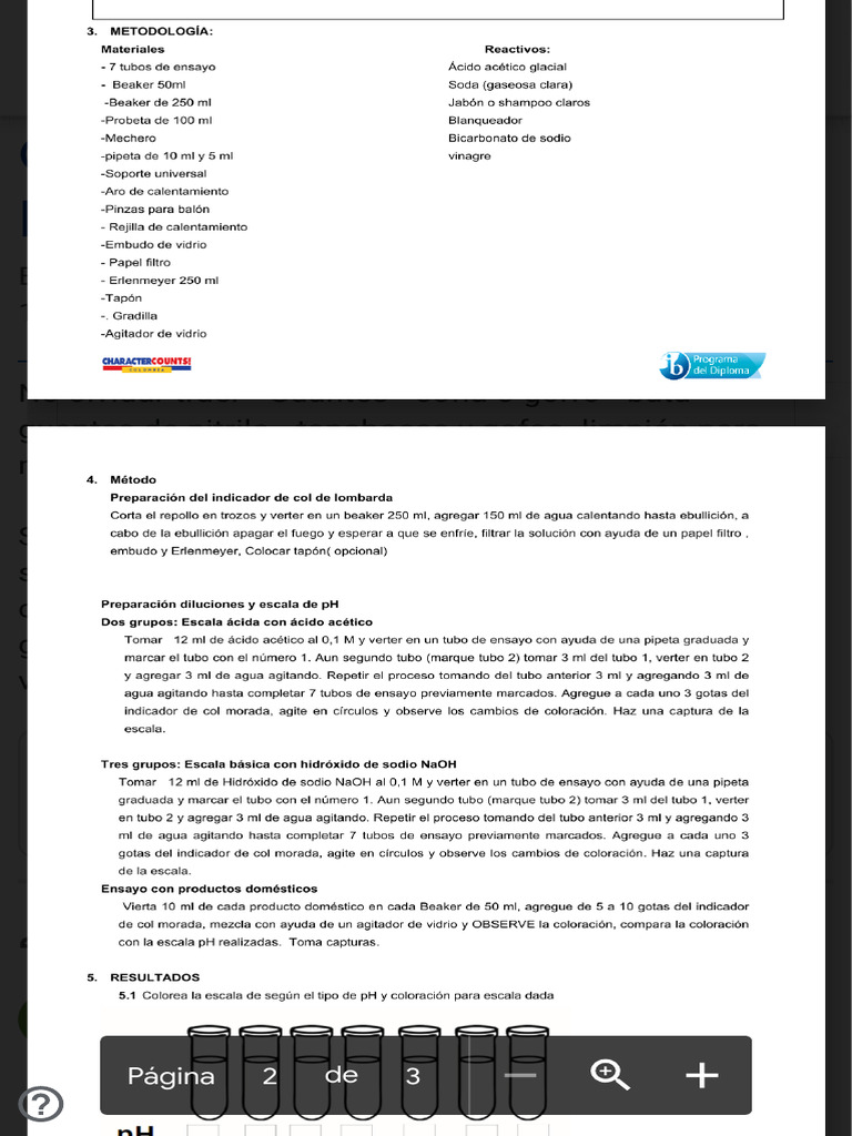 GUIA DE LABORATORIO ESCALA DE PH | PDF | Hidróxido de sodio | Química
