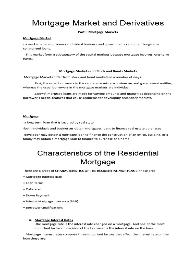 Handouts | PDF | Mortgage Loan | Derivative (Finance)