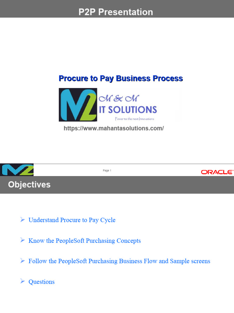 PeopleSoft P2P Process Guide | PDF | Law