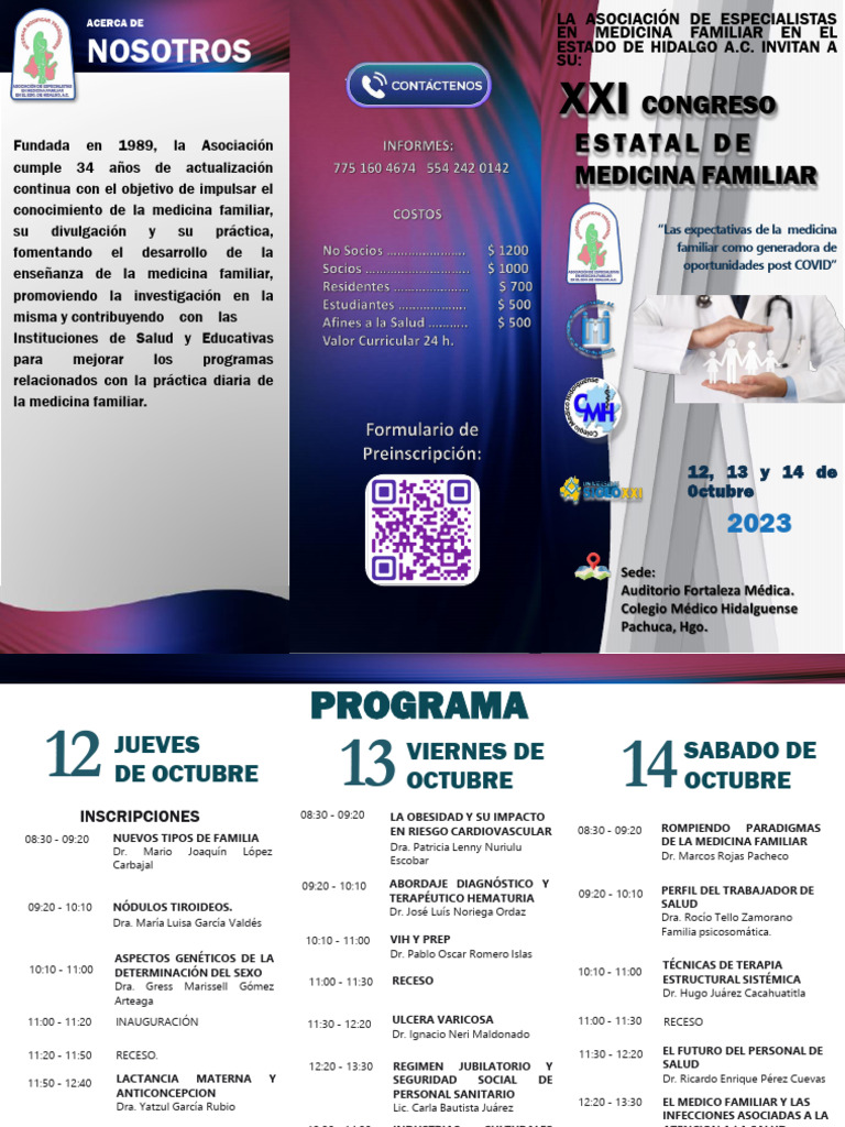 Triptico Congreso 2023-1 | PDF | Medicina CLINICA | Especialidades Medicas