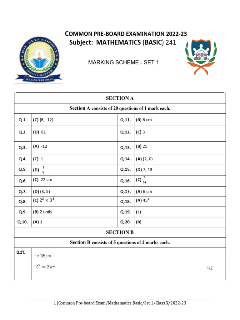 1.MS Common Board. Class-X.basic Math | PDF | Numbers | Mathematical ...