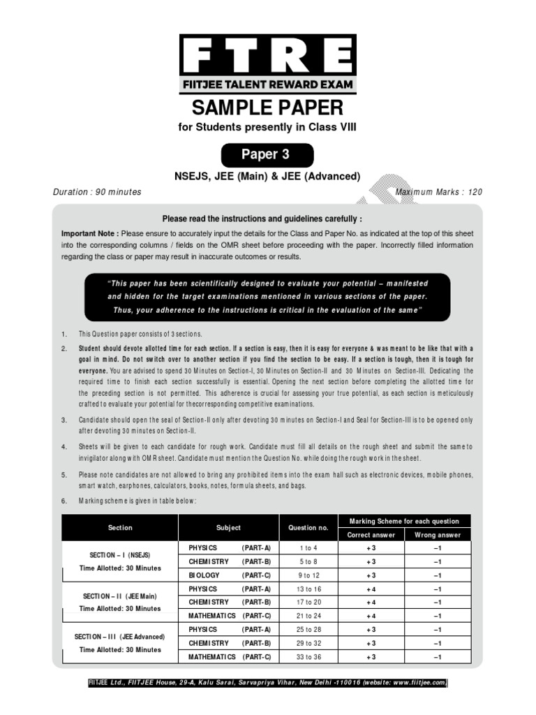 Ftre-2023-Sample Paper-Class-Viii-P3-S&m | PDF | Redox | Coal