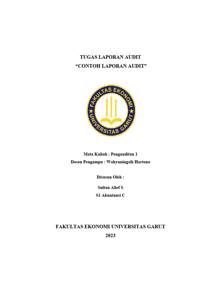 Tugas Laporan Audit Sultan Alief | PDF