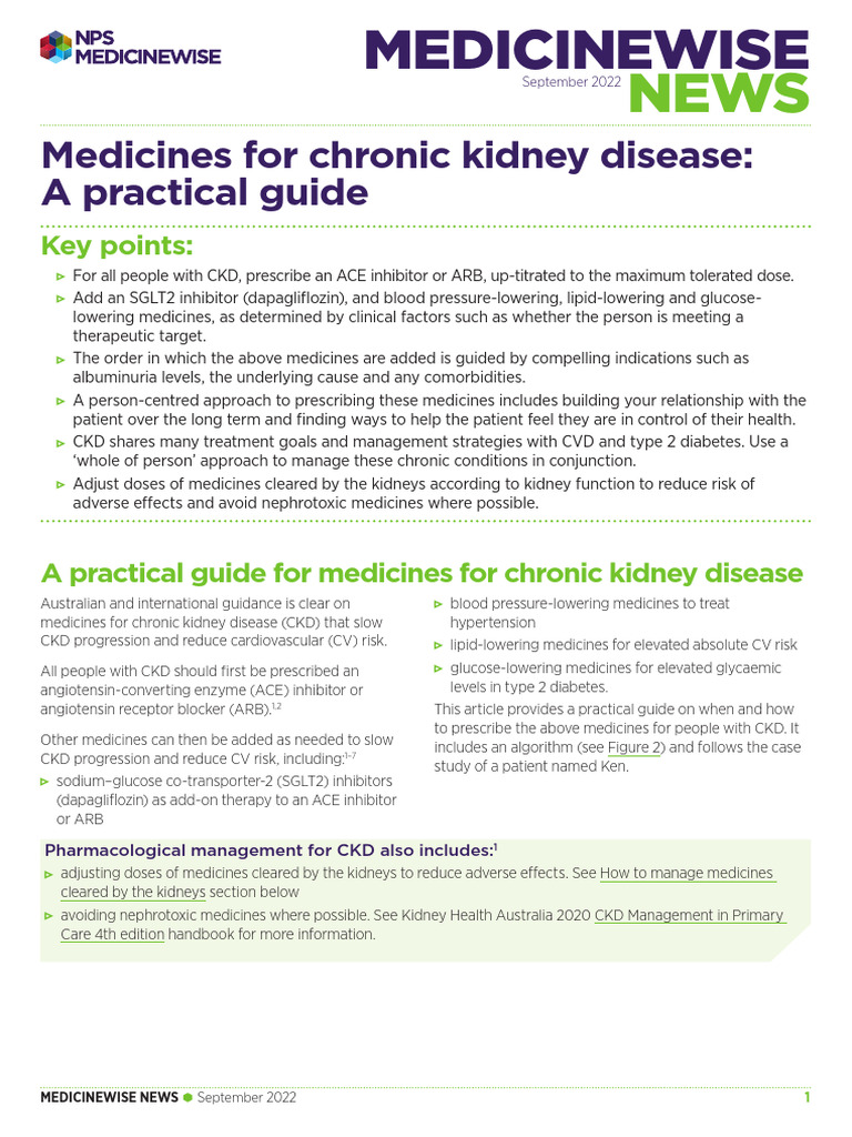 Medicines For CKD A Practical-Guide PrintVersion | PDF | Chronic Kidney ...