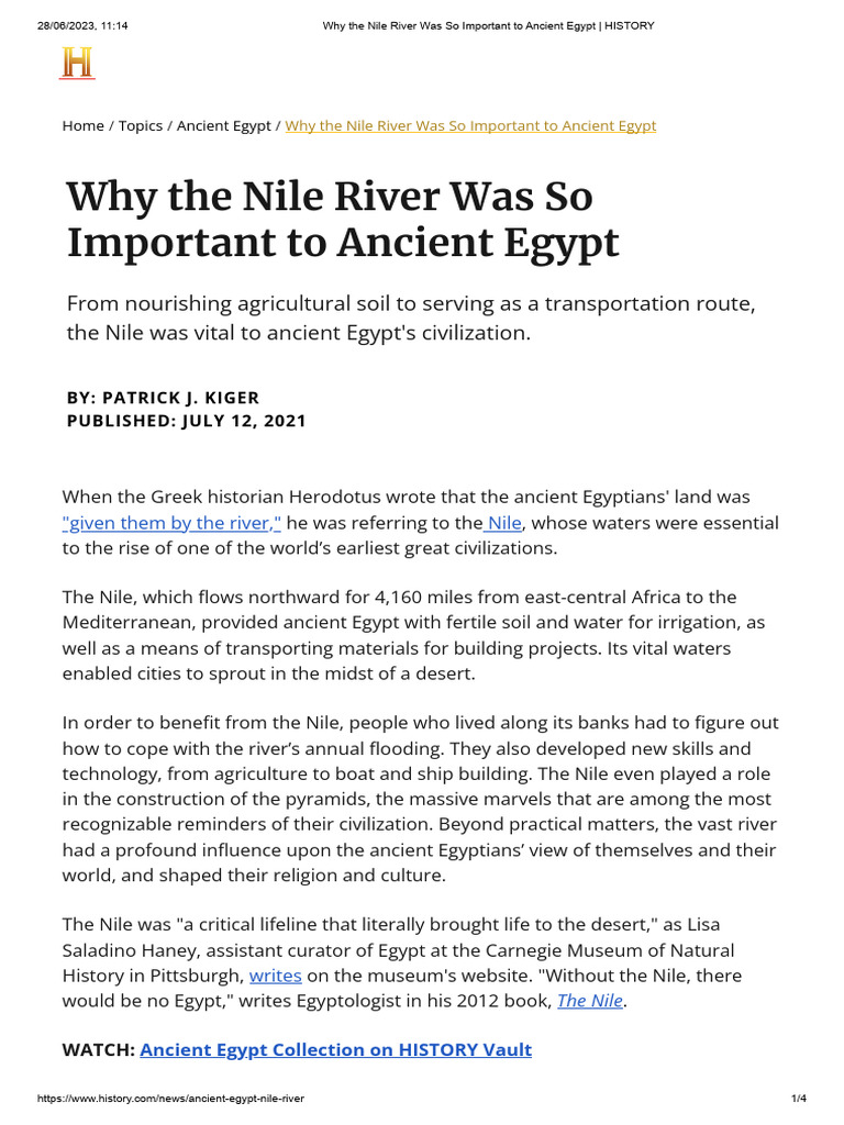 Why Is The Nile River Important To Ancient Egypt – IVEWAP
