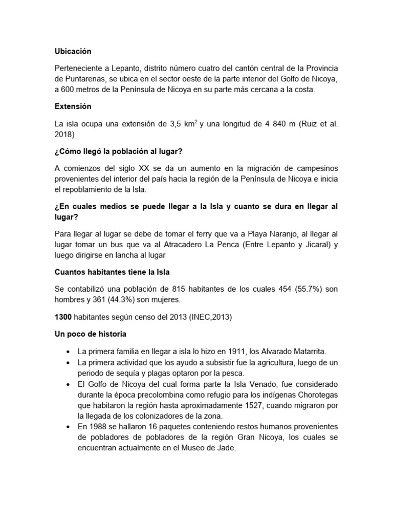 Resumen Isla Venado | PDF | Aves