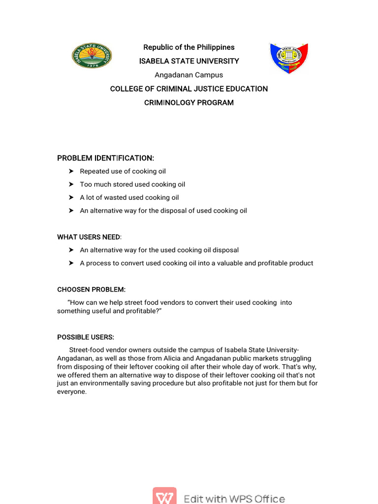 Republic of The Philippines Isabela State University Angadanan Campus College of Criminal ...