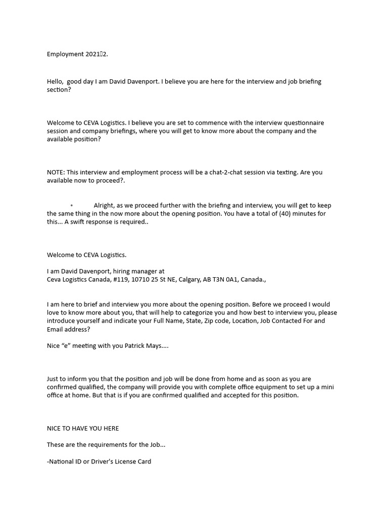 Employment 2021 | PDF | Microsoft Word | Customer