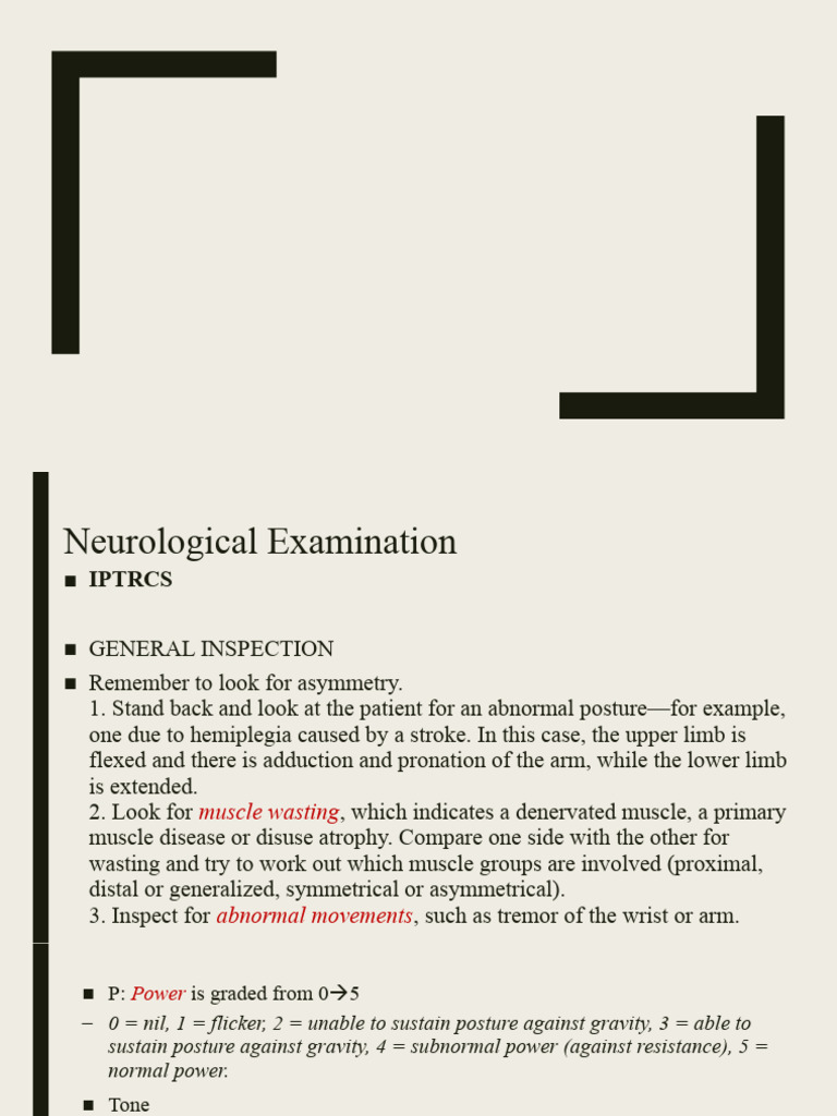 Neurological Examination Guide | PDF