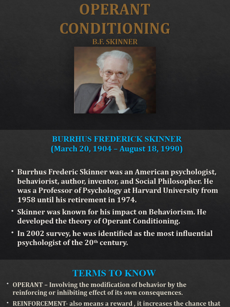 BF Skinner Operant Conditioning (Autosaved) | PDF | Reinforcement ... BF Skinner Operant Conditioning (Autosaved) | PDF | Reinforcement ...