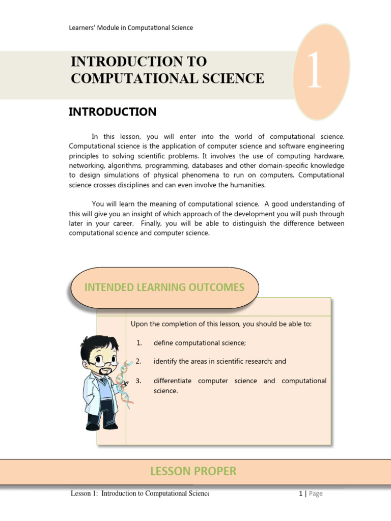 Lesson 1 Pdf Computational Science Computational Biology