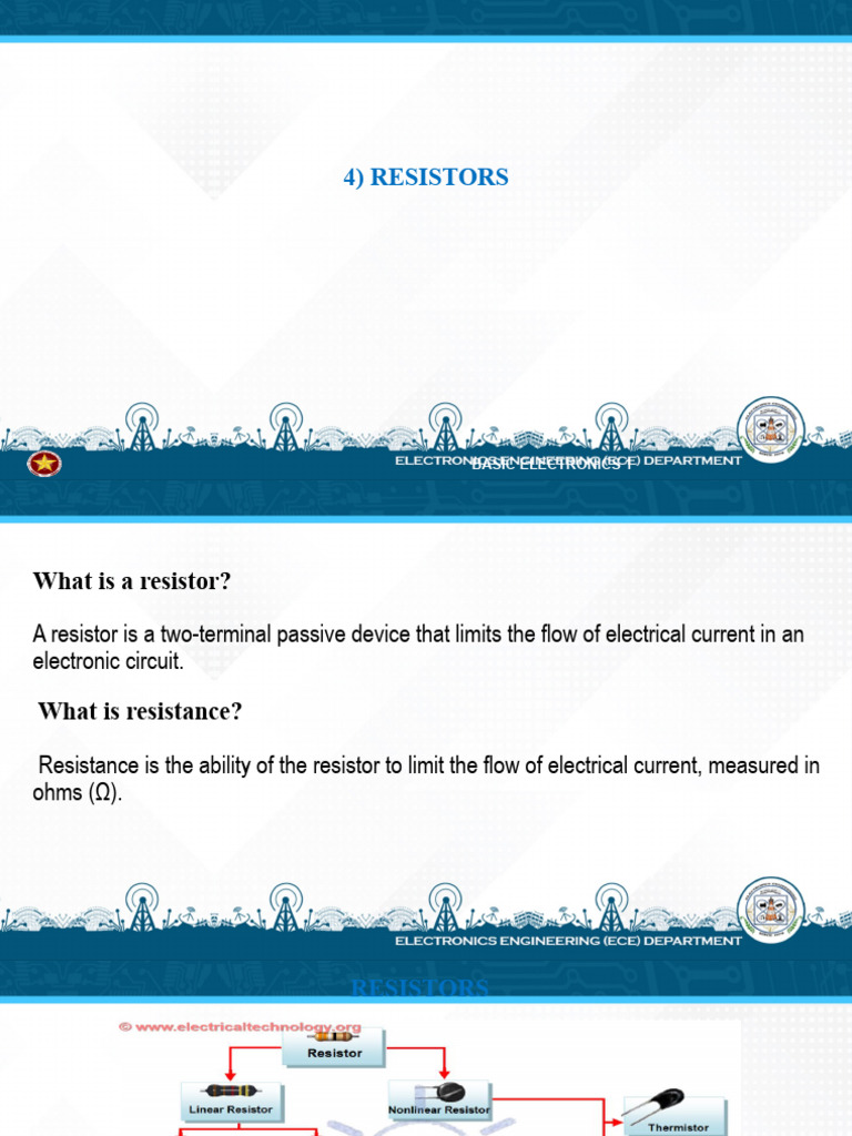 Basic Electronics PPT Lesson 3 Resistors | PDF | Resistor | Electrical Resistance And Conductance