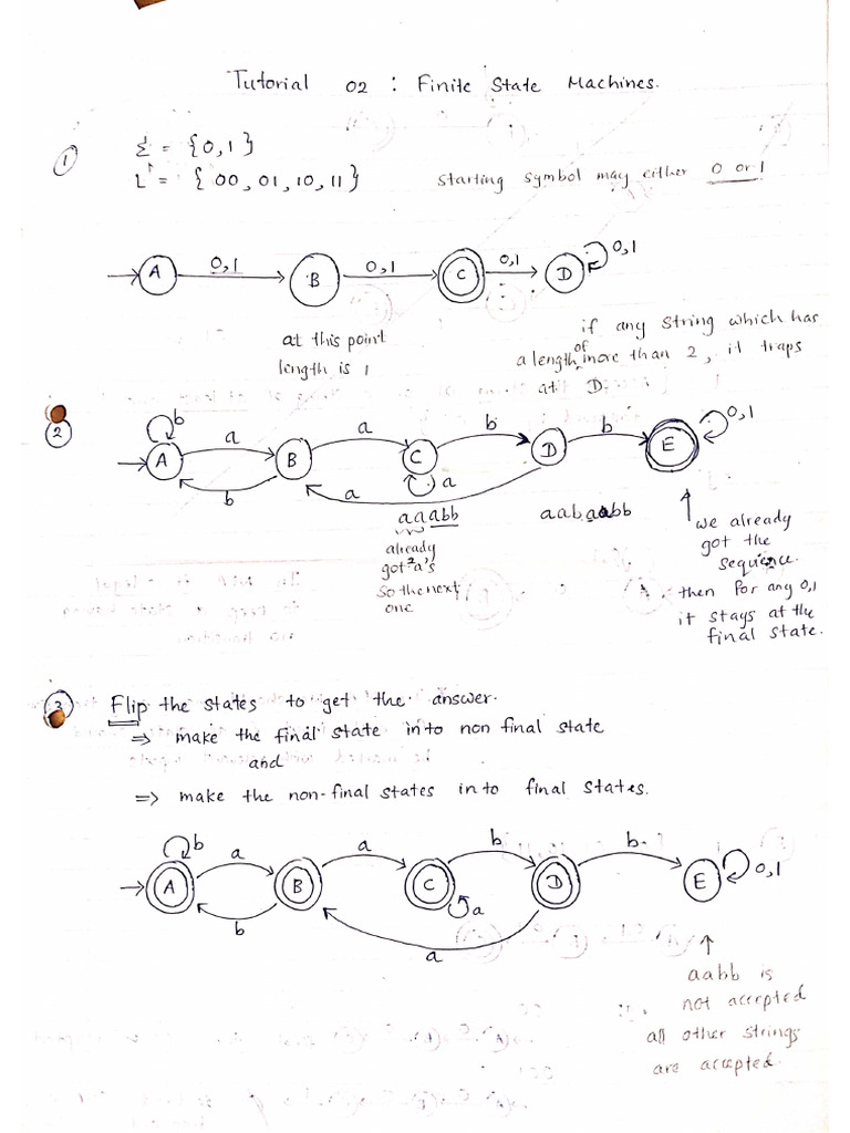Tutorial 2 FSM | PDF
