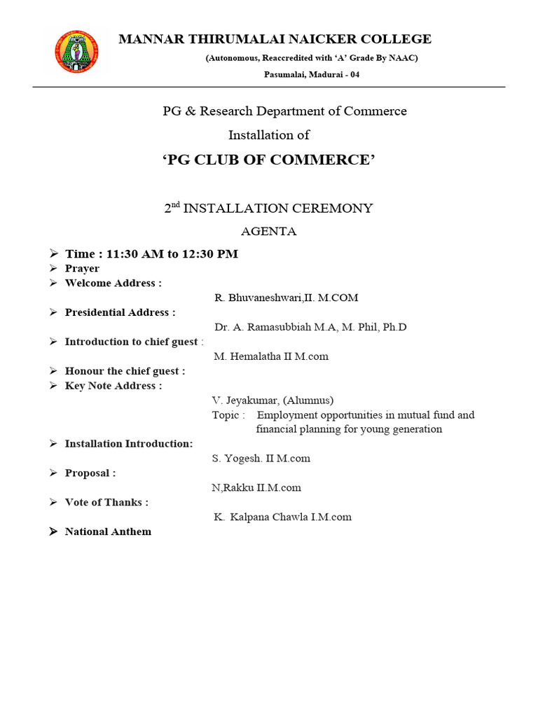 2nd INSTALLATION CEREMONY | PDF