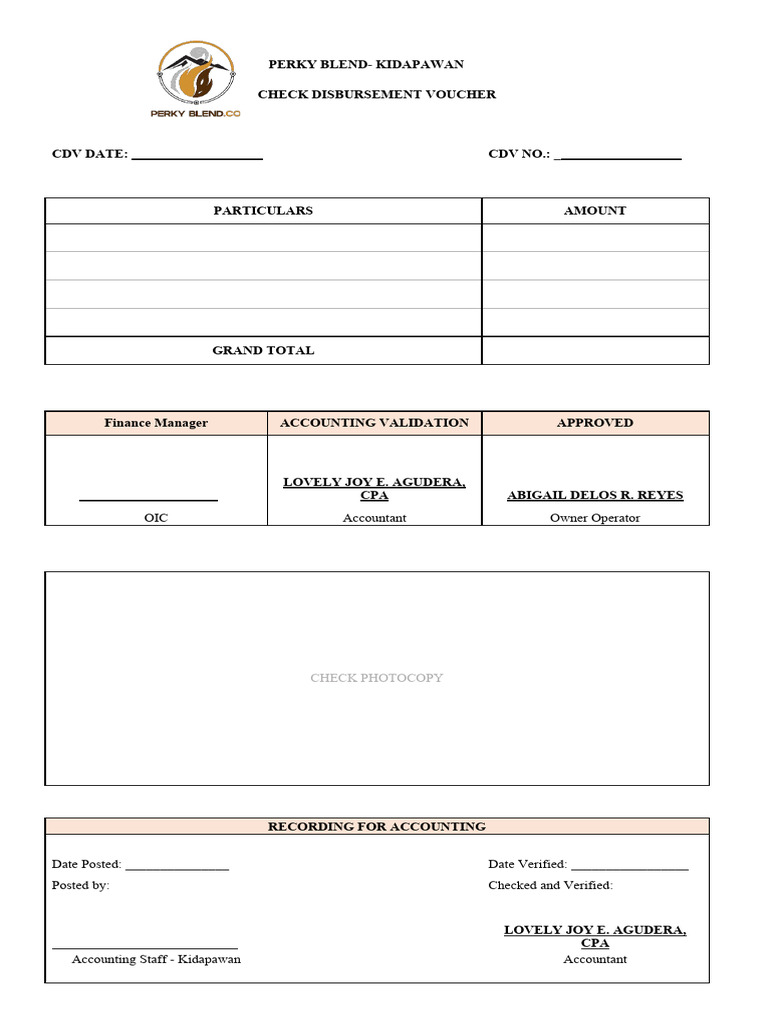 Check Disbursement Voucher | PDF