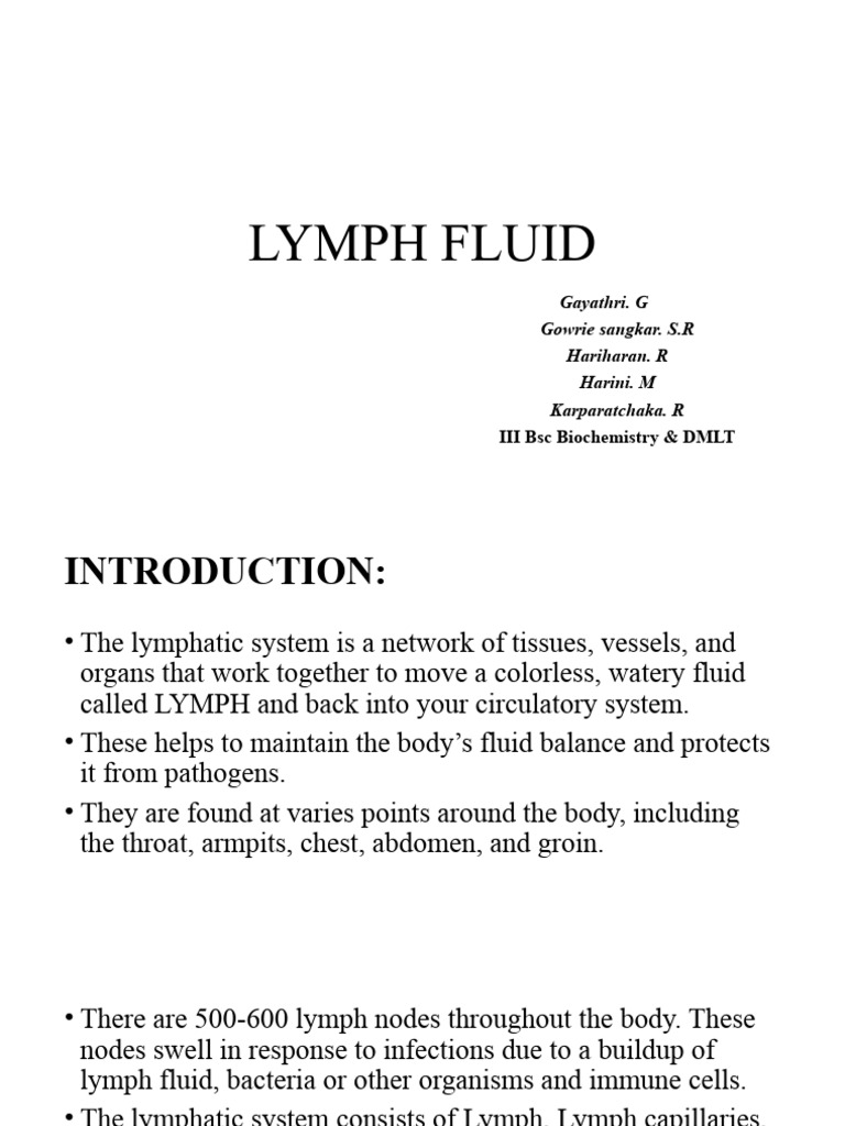 Lymph | PDF | Lymph | Lymphatic System