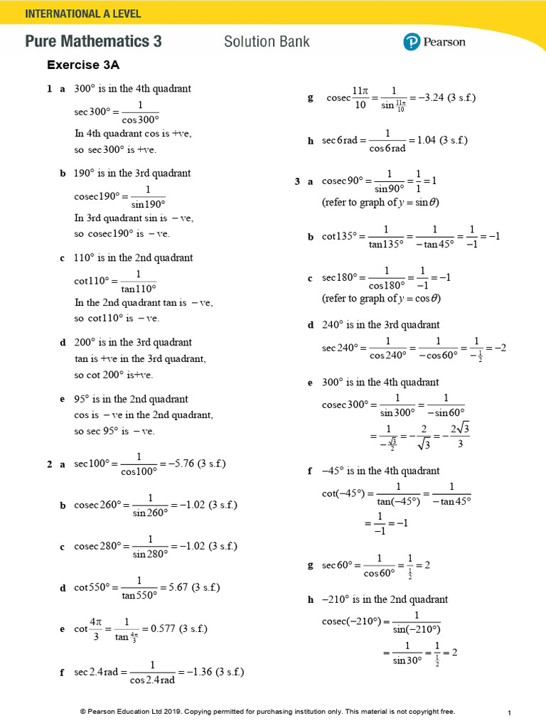P3 Chapter 3 Trigonometric Functions Pdf Trigonometric Functions