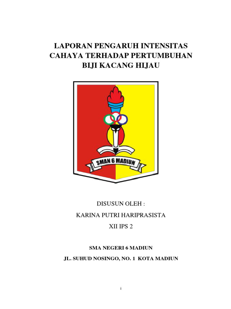 Laporan Pengaruh Intensitas Cahaya Terhadap Pertumbuhan Biji Kacang