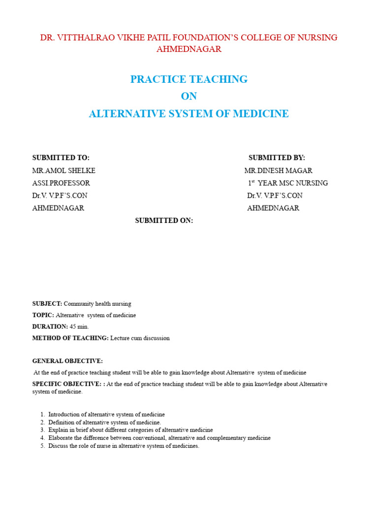 Alternative Medicine Teaching Guide | PDF | Relaxation (Psychology ...