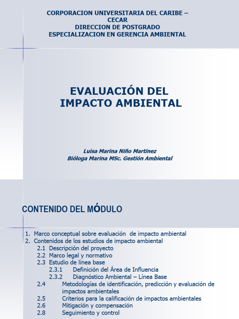 Evaluacion Impacto Ambiental | PDF | Evaluación de impacto ambiental | Entorno natural
