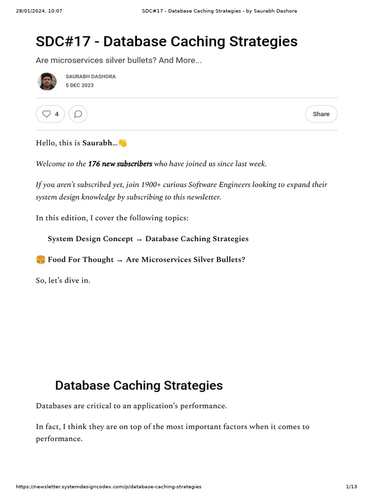 Database Caching Strategies | PDF | Cache (Computing) | Databases