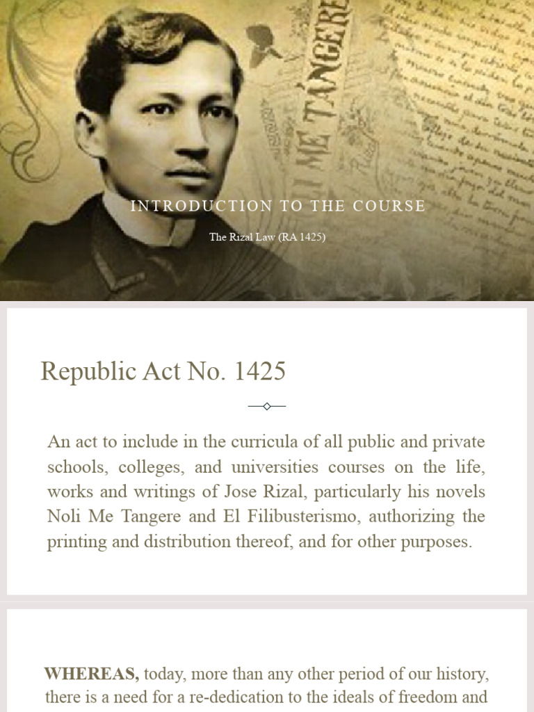 Overview of the Rizal Law (RA 1425) | PDF | Justice | Crime & Violence