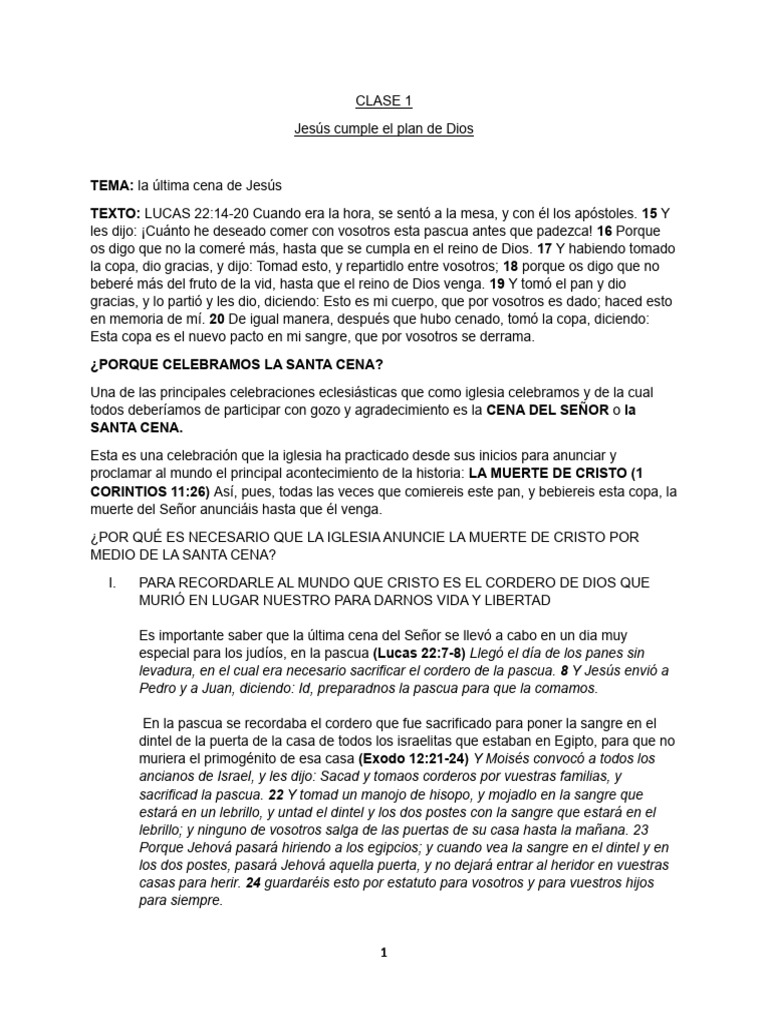 La Ultima Cena de Jesús | PDF | eucaristía | Última cena