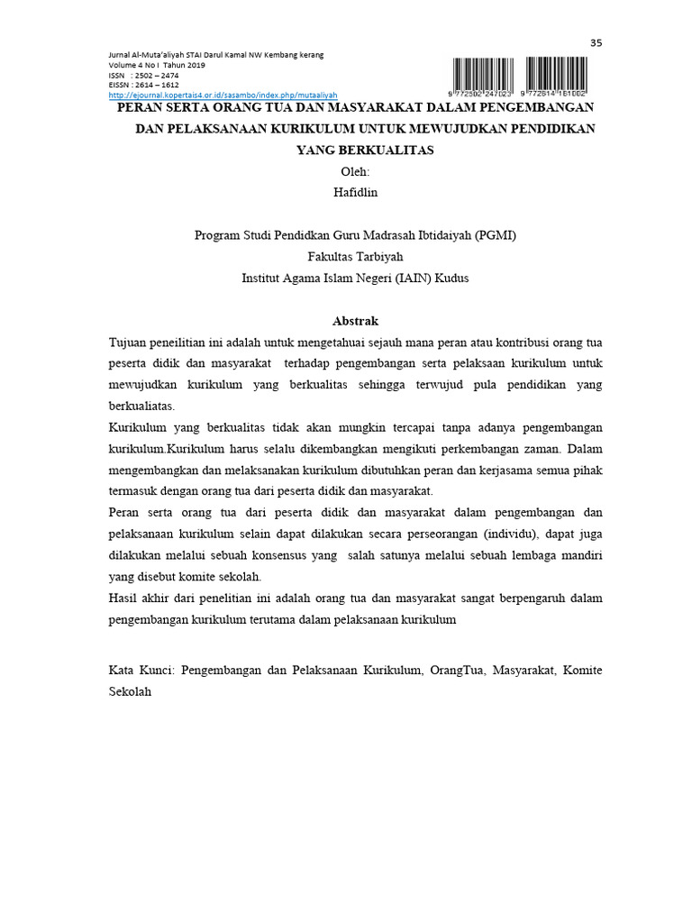 Peran Ortu Kurmer | PDF